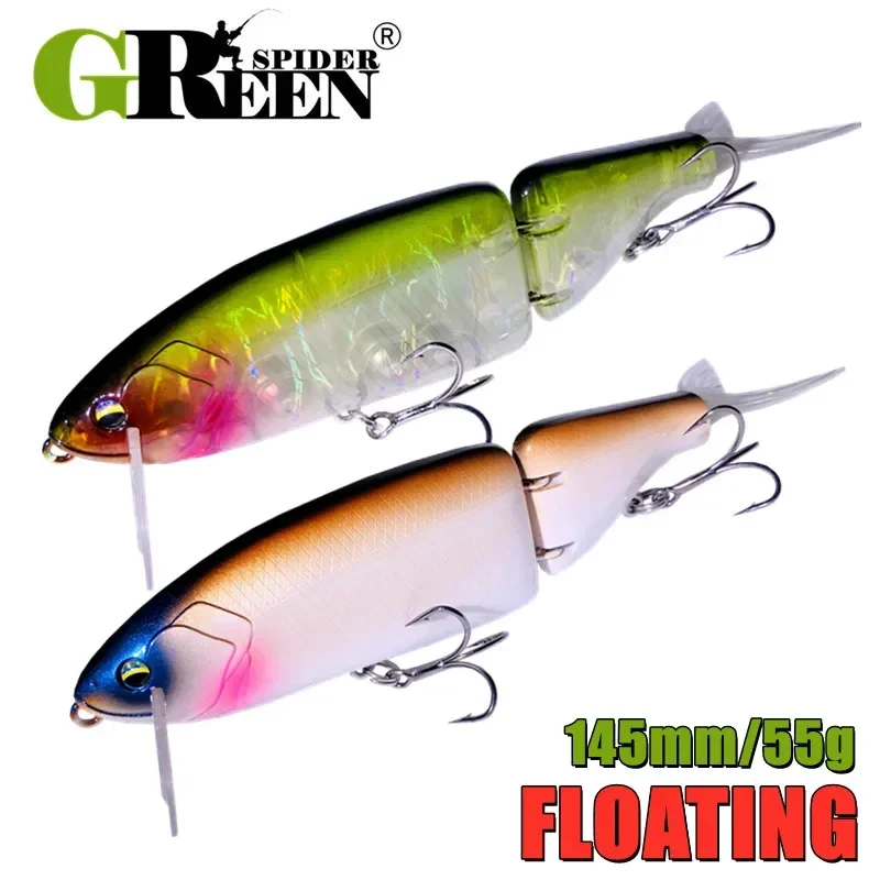 GREENSPIDER-Hot-Lure-Jointed-Bait-140mm-55g-Swimbait-Fishing-Lures-Hard-Body-Floating-Bass-Pike ...