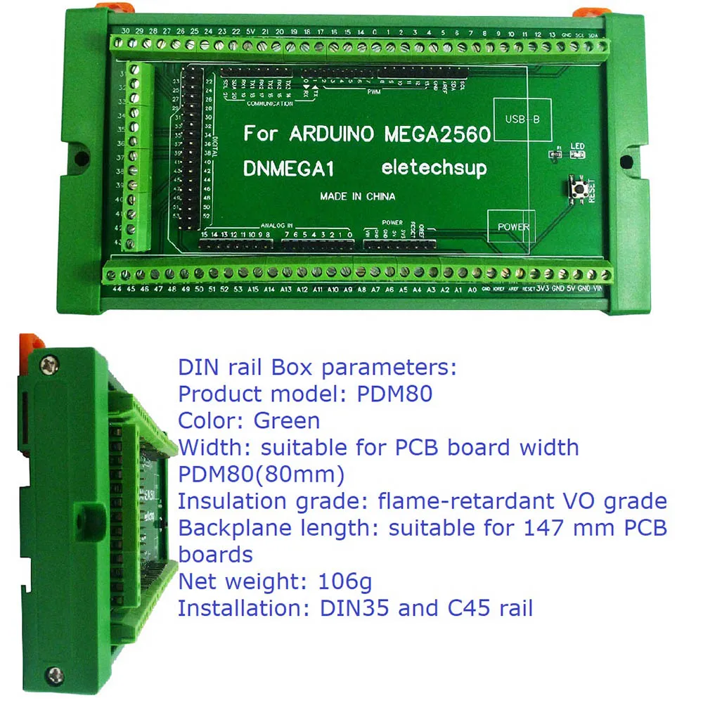 Módulo Adaptador Bloco Terminal Para Arduino Din Rail Mount Parafuso ...