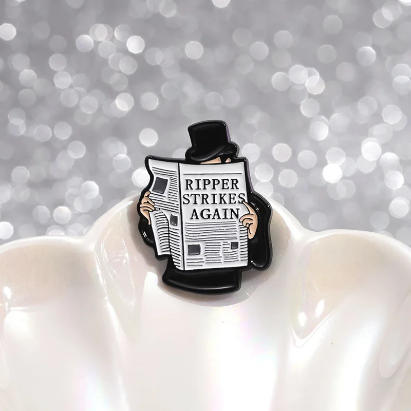 Read-Newspaper-Killer-Cartoon-Enamel-Pins-Punk-Ripper-Strikes-Again ...