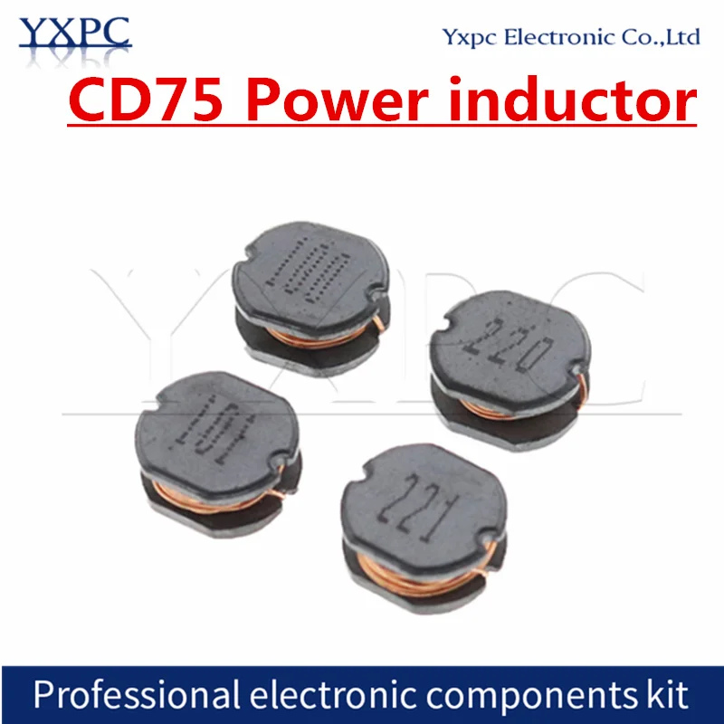 10pcs CD75 Power inductor 1 1.5 2.2 3.3 4.7 6.8 10 15 22 33 47 68 100 ...