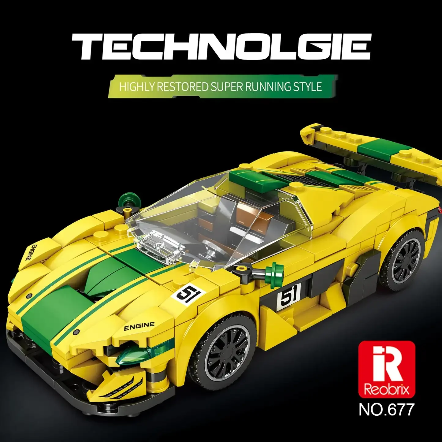 Reobrix-Technical-Building-Block-1-24-P1-GTR-Super-Car-Model-368-Pcs ...