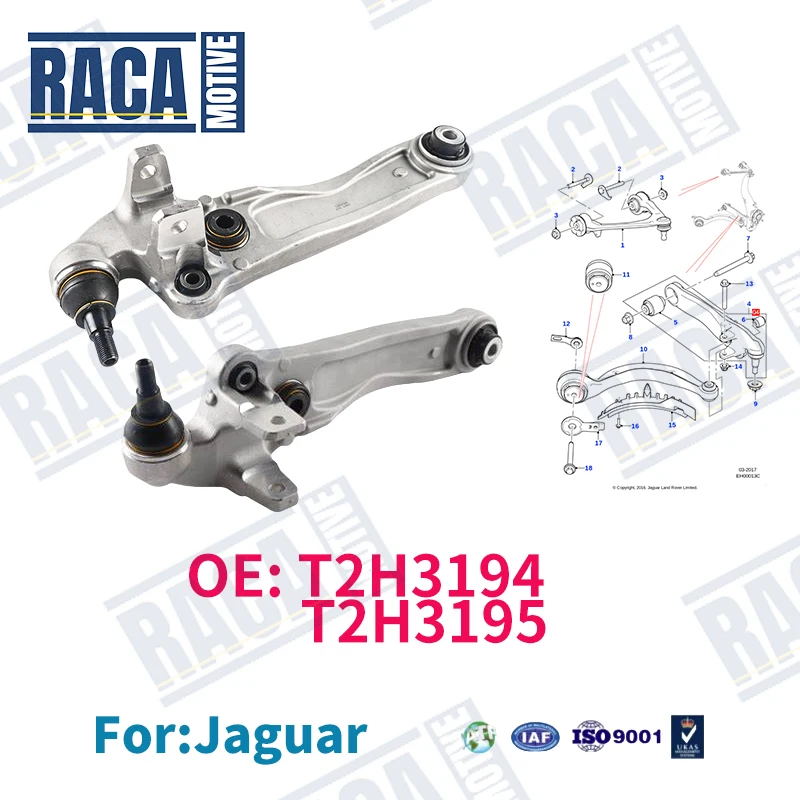 For Jaguar XF X260 XE X760 XFL XEL Front Lower Straight Control Arm ...