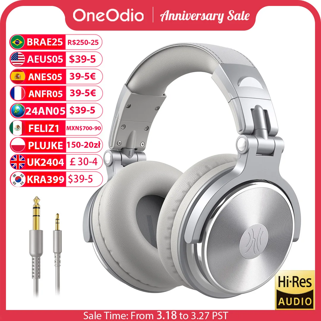 Oneodio-Pro-10-Wired-Headphones-Over-Ear-Hi-Res-Audio-Wired-Headset ...