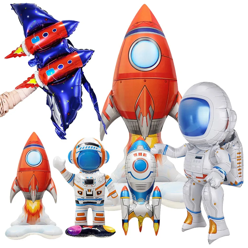 1pc Rocket Astronaut Standing Ballons Spaceman Helium Balloons Out Of ...