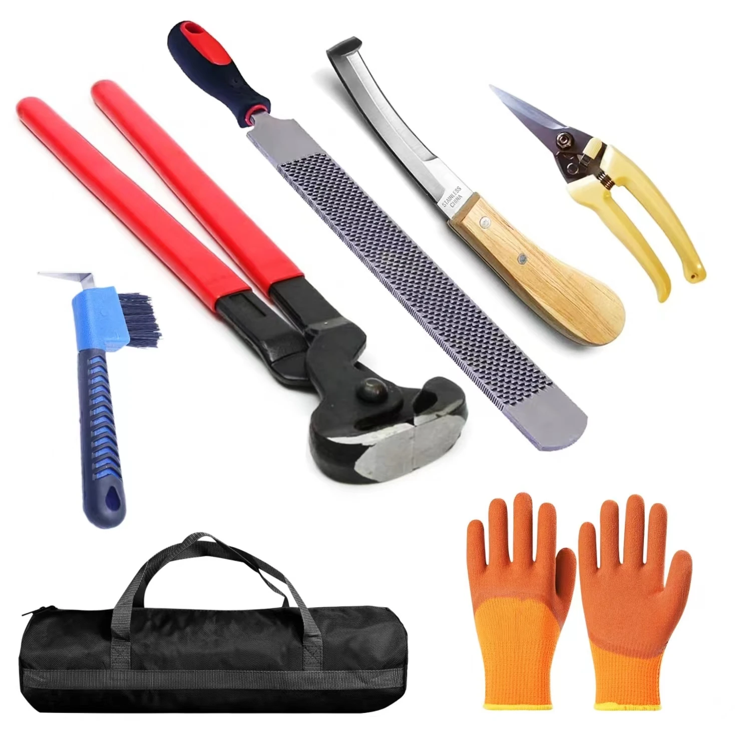Farrier-Tools-Professional-Farrier-Tool-Kits-Hoof-Rasp-Hoof-Nippers ...
