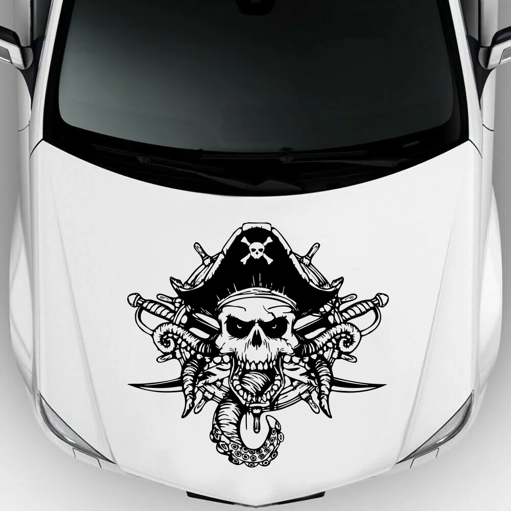 Cartoon-Pirate-Kraken-Skull-Car-Hood-Sticker-Decal-Animal-Nautical-Auto ...