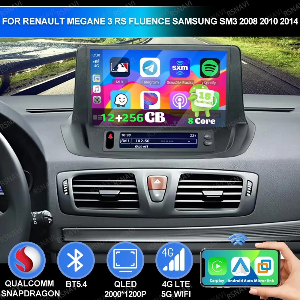 Android 15 For Renault Megane 3 RS Fluence Samsung SM3 2008 2010 2014 ...