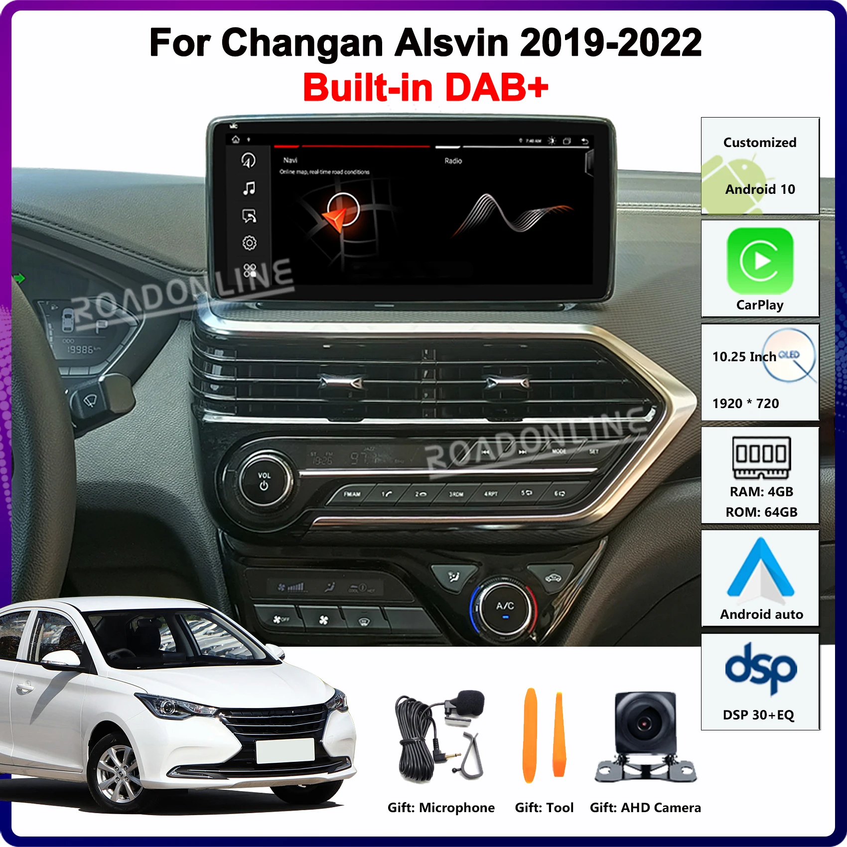 10-25-Inch-For-Changan-Alsvin-2019-2024-1920-720-Android-10-8-Core-GPS ...