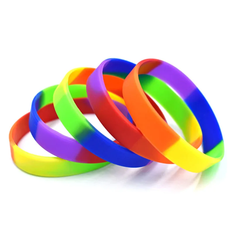 Silicone Bracelet Rubber Gay Lesbian | Silicone Bracelets Rainbow - 50 ...