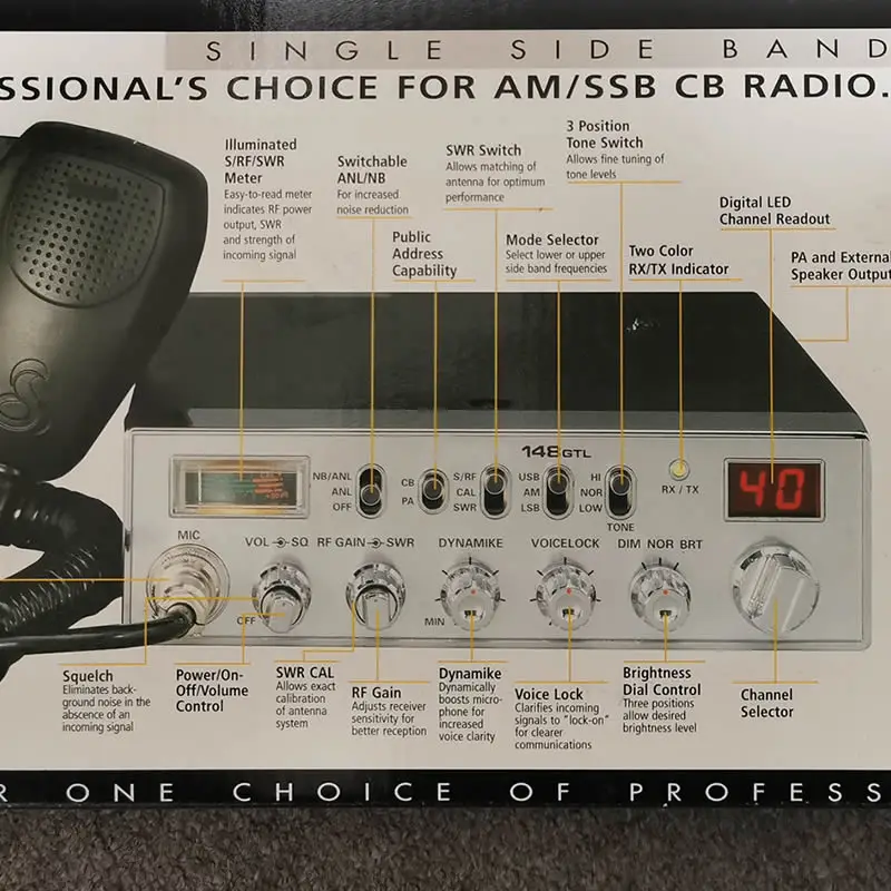 Full Featured Am Ssb Cb Radio 12watts Power Ssb Rf Output 40 Channel Am ...