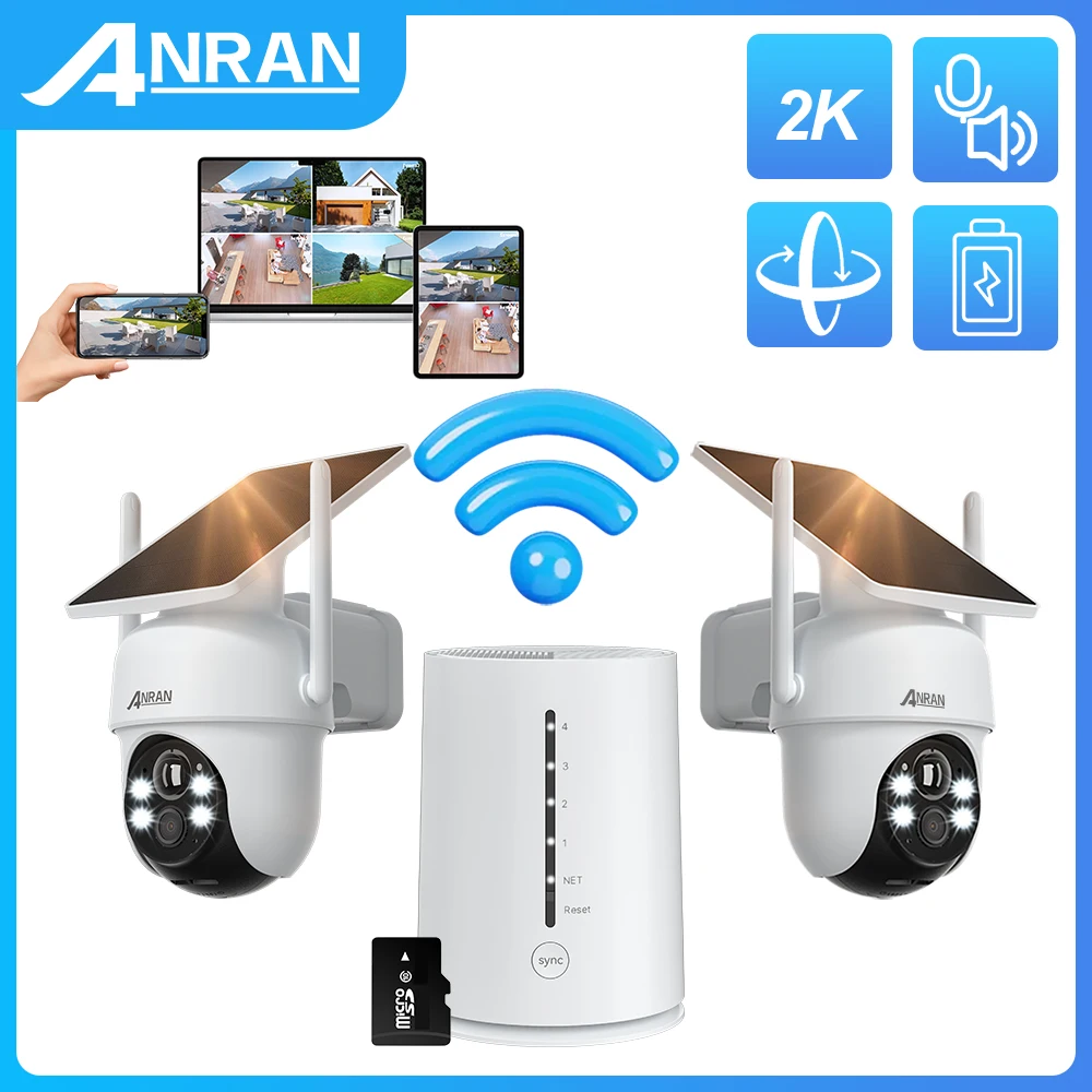 ANRAN-2K-Wireless-Solar-Battery-Camera-Kit-360-PTZ-Surveillance ...