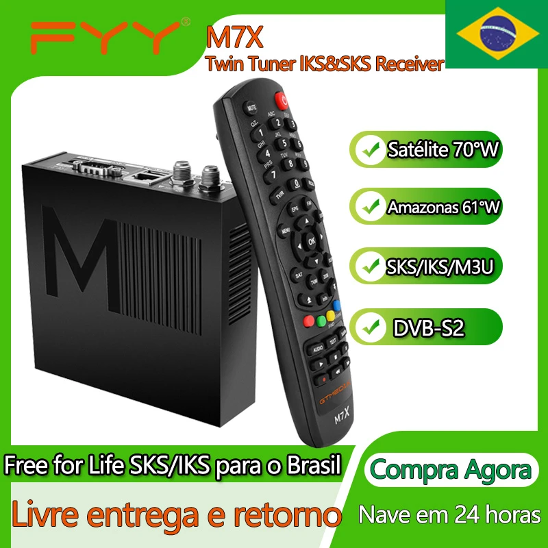 Receptor SKS e IKS para o Brasil GTMEDIA M7X DVB S2 1080P Receptor de ...