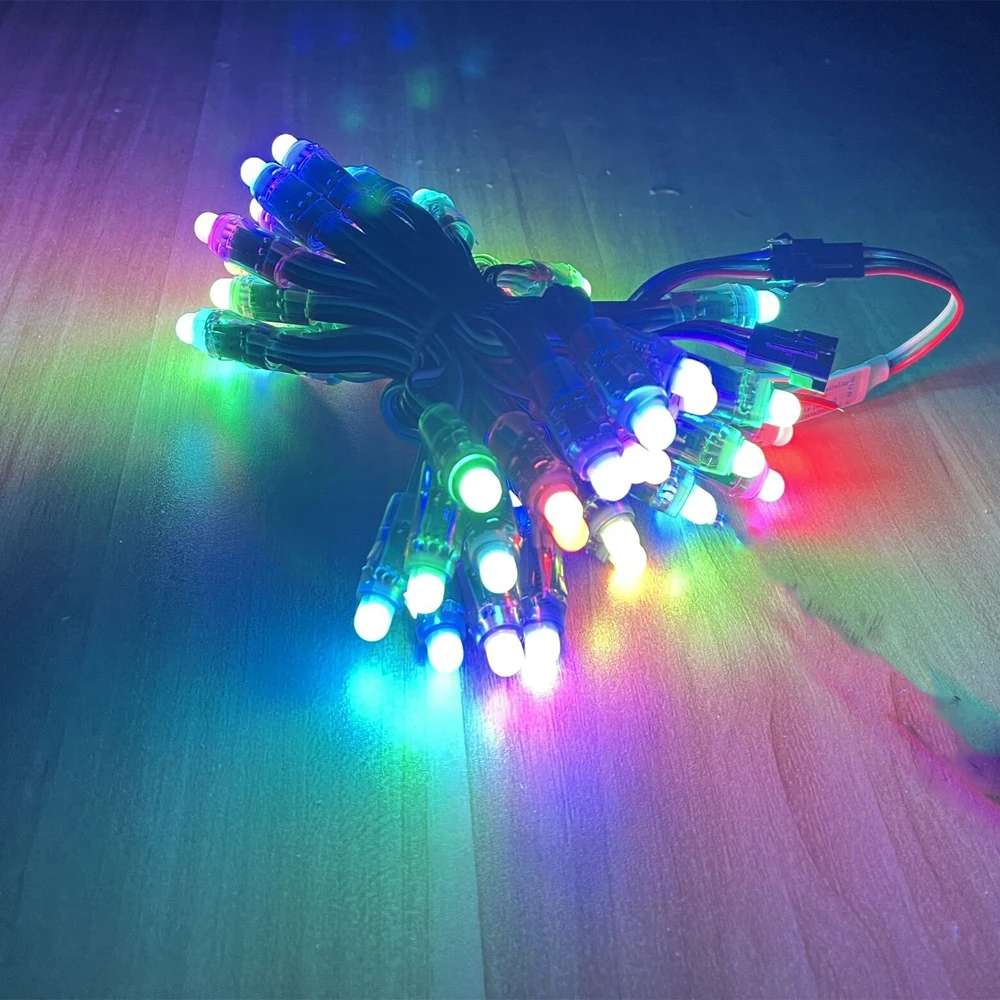 50pcs 12mm WS2811 IC RGB pixel LED string DC 5V 12V IP68 ...