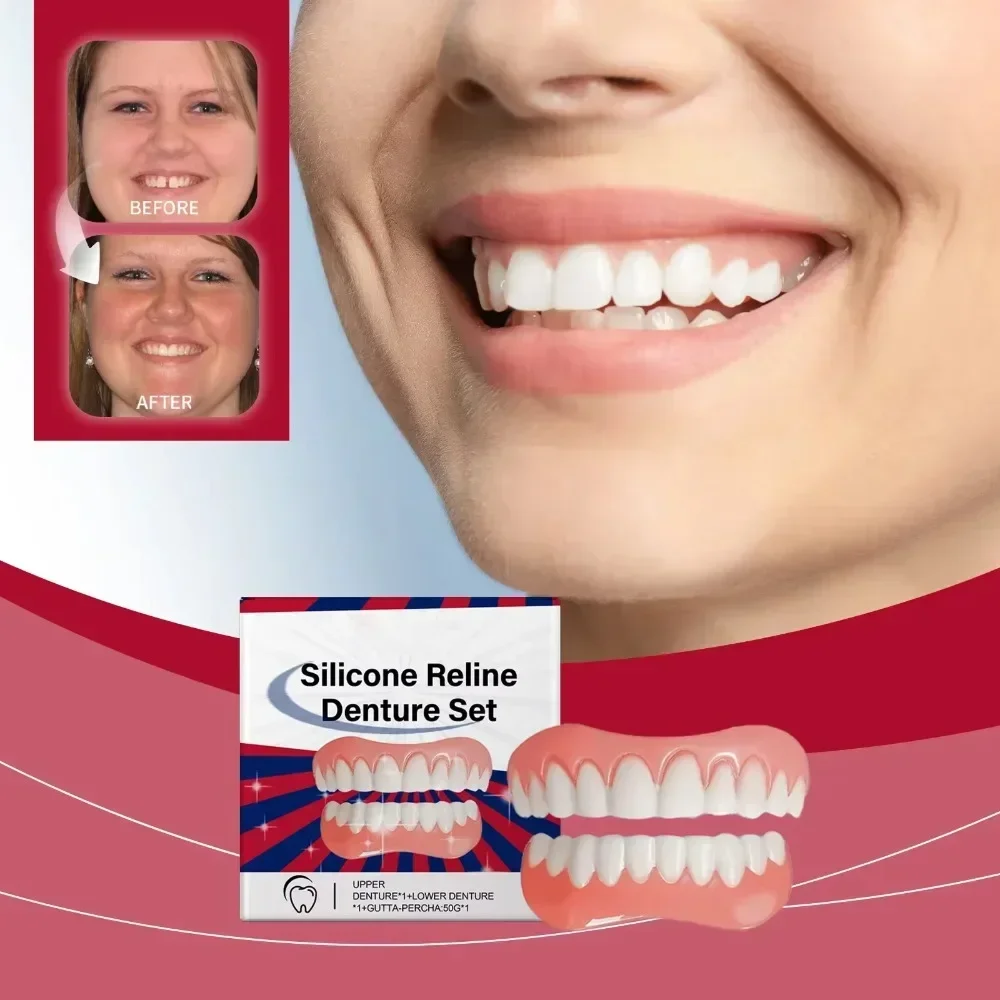 False Teeth Silicone Upper Lower Veneers Perfect Laugh Veneers Dentures ...