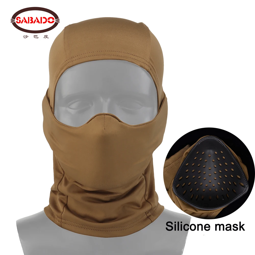 Tactical Silicone Mask Head Hood Outdoor Half Face Soft&Breathable ...