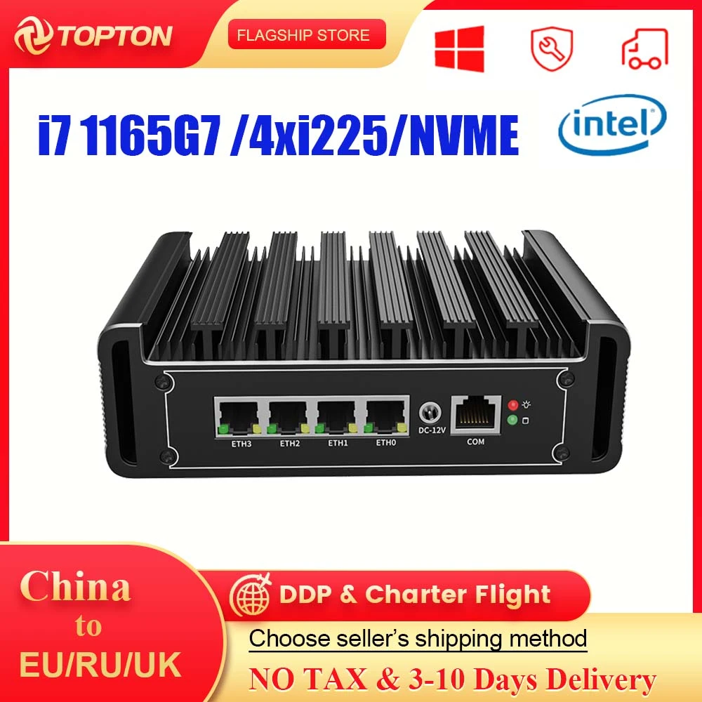 4 Intel I225 2.5g Lan 11th Gen Intel Mini Router I7 1165g7 Pentium 7505 ...