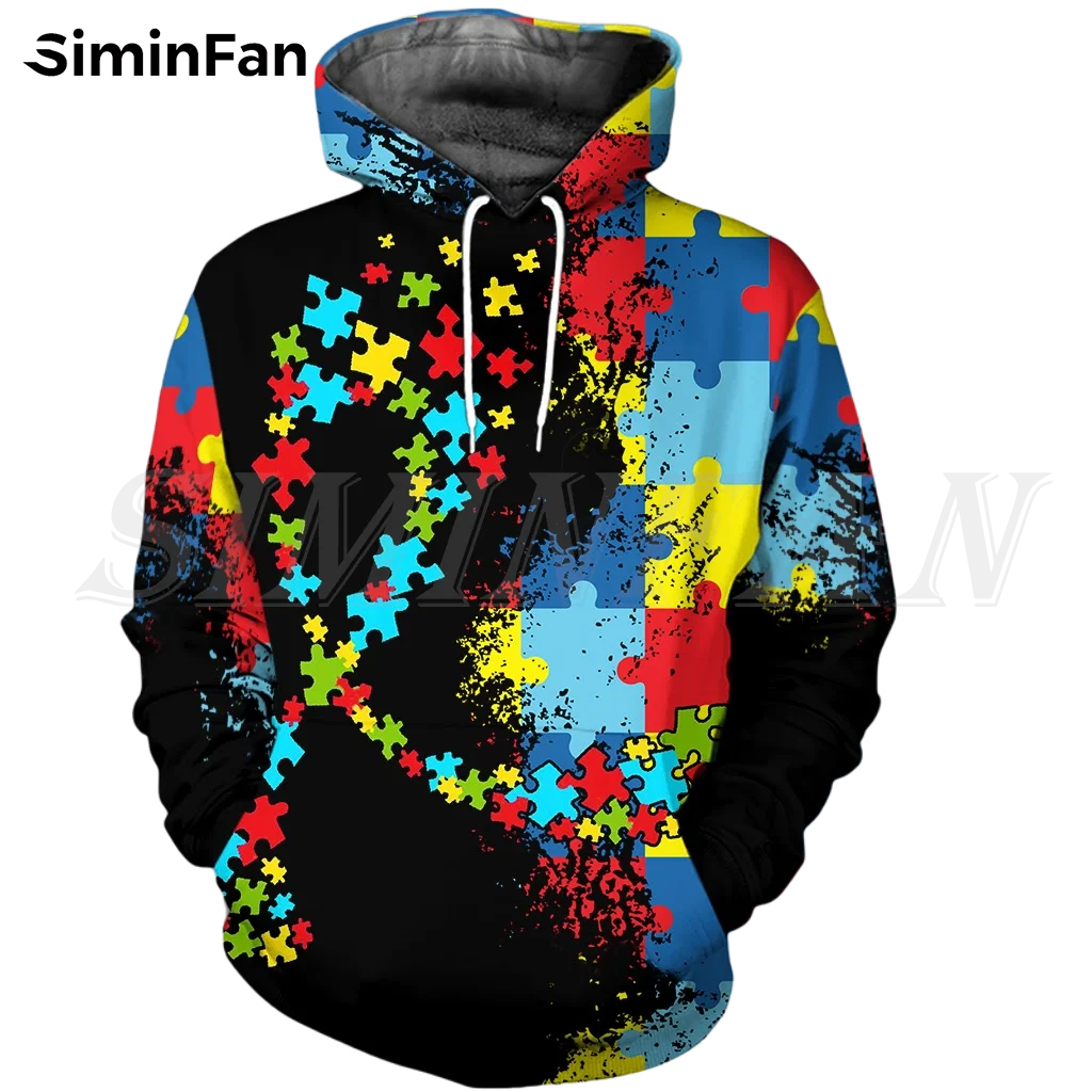 Accept Love Autism Mens 3D Printed Hoodies Unisex Casual Sweatshirt ...