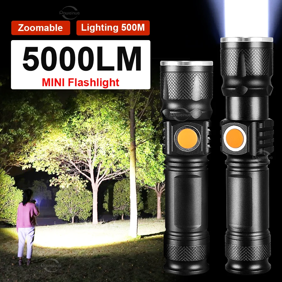 2024-Powerful-Flashlight-Portable-LED-Mini-Tactical-Flashlight-USB ...