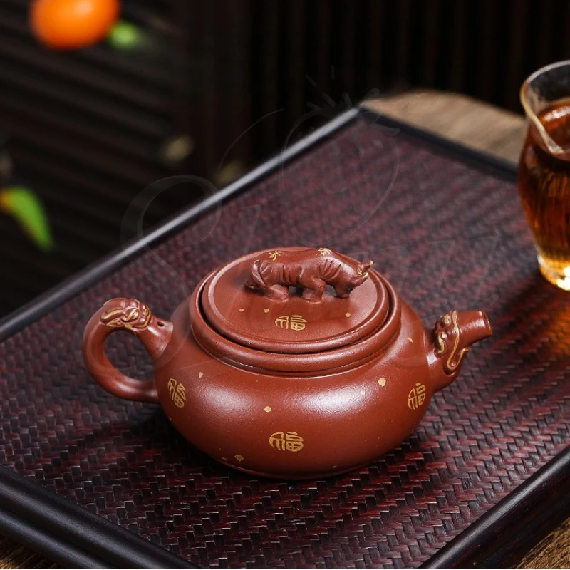 Original Ore Groove Green Handmade Zisha Pots Twisted Qiankun Teapot ...