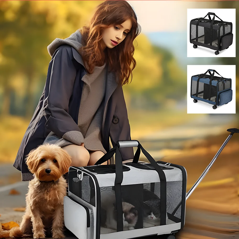 Double-Layer-Portable-Pet-Trolley-Case-Detachable-Universal-Wheel-Large ...