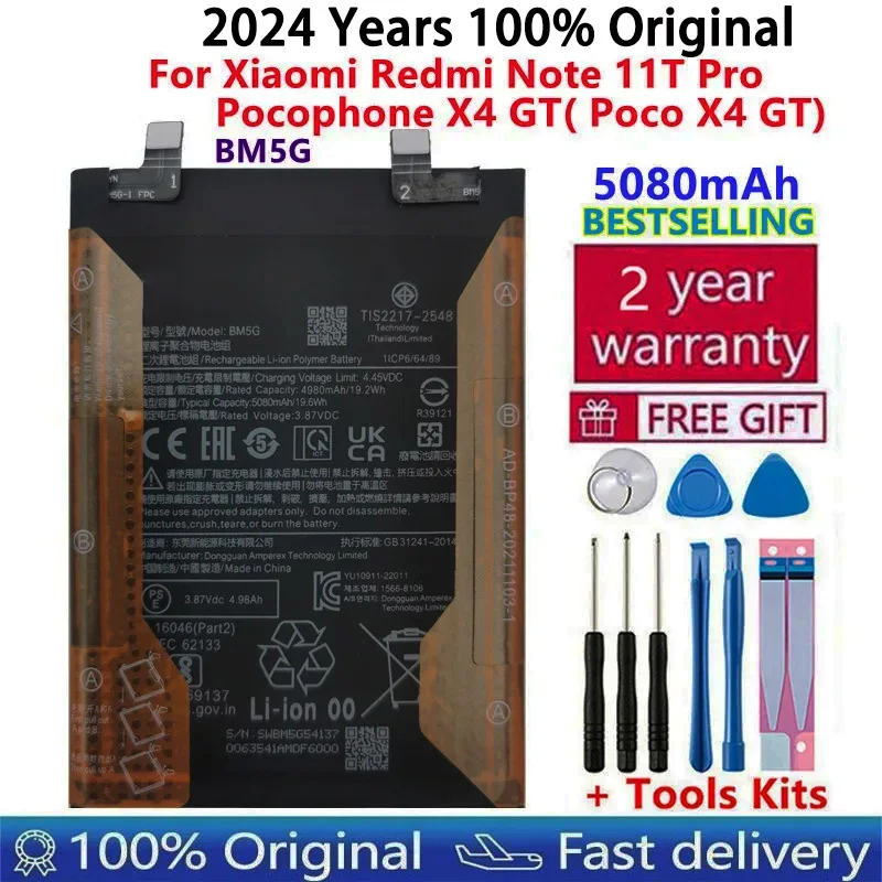New-Original-BM5G-Battery-For-Xiaomi-Redmi-note11T-Pro-Pocophone-X4-GT ...
