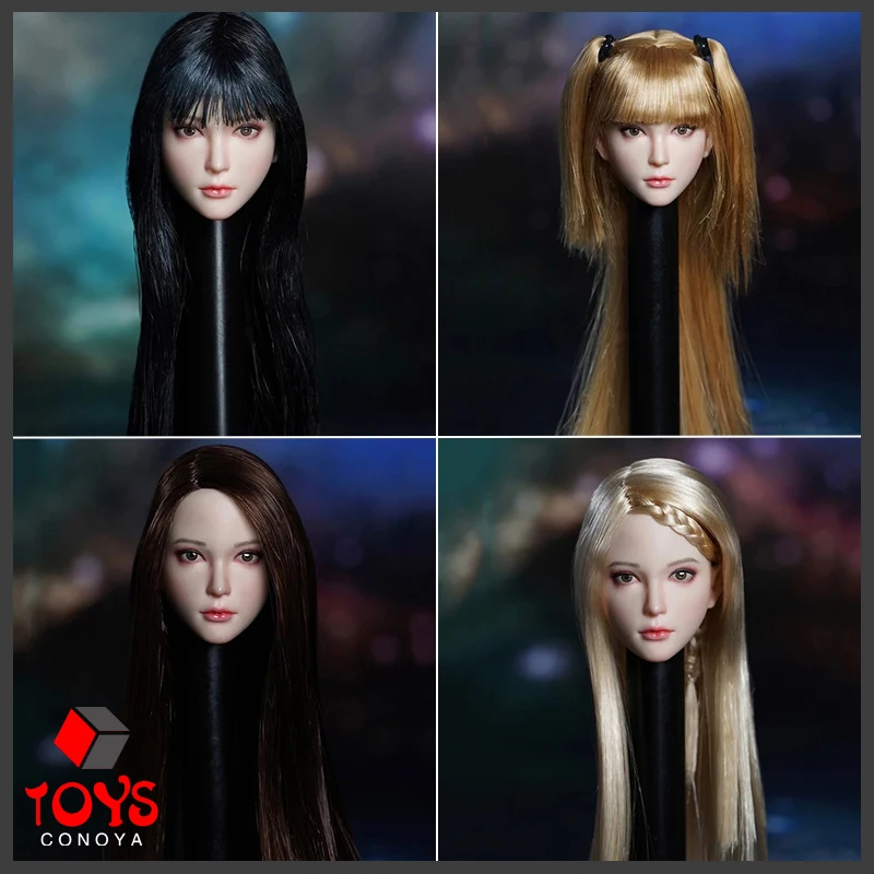 SUPER DUCK SDH028 1/6 Female Exquisite Implant Long Hair Head Sculpt ...