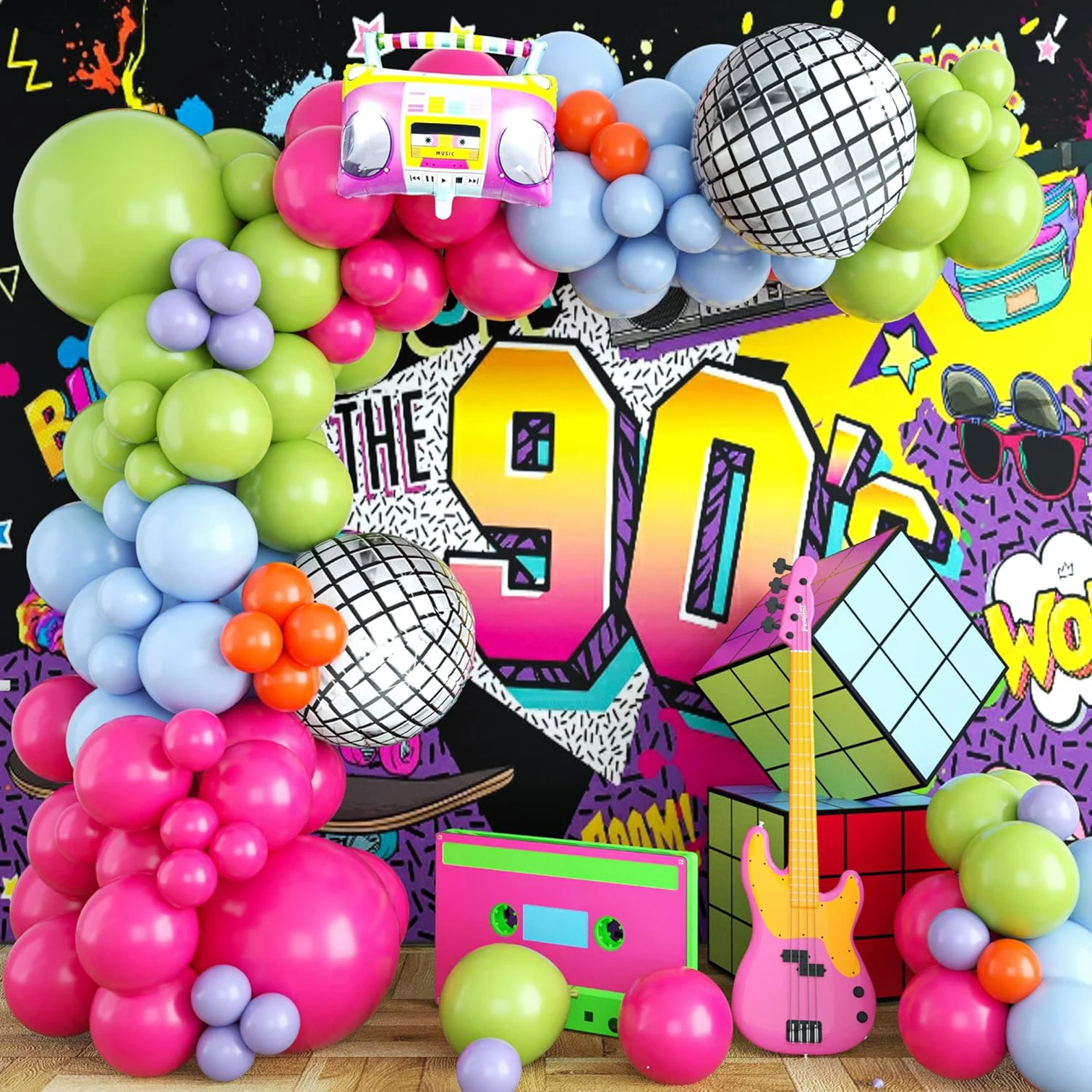 116-pieces-of-1980s-and-1990s-disco-party-decoration-balloons-with ...