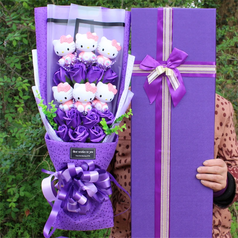 Cartoon Hello Kitty Kawaii Plush Stuffed Bouquet - KawaiiMerch.com