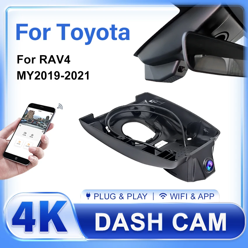 4K Plug and play WIfi Dash Cam Camera Car DVR For Toyota RAV4 XA40 XA50 ...
