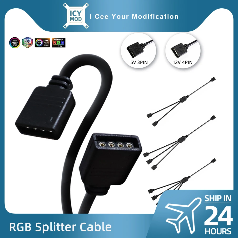 30cm-Motherboard-AURA-Splitter-PVC-Line-RGB-Hub-50cm-Extension-Cable ...