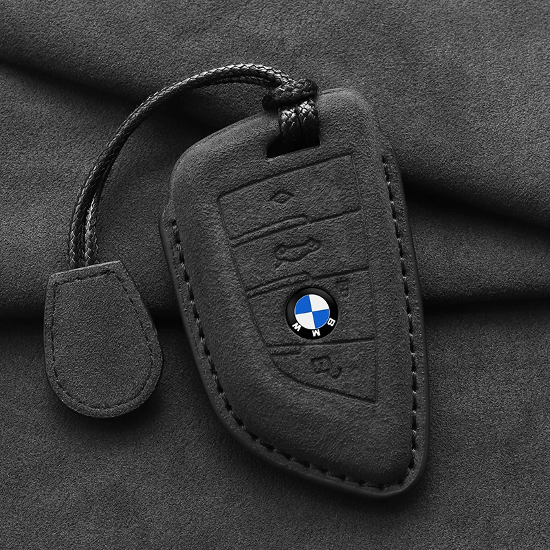 Leather car key case For BMW X1 X3 X5 X6 X7 F20 F15 F16 F48 G20 G30 G01 ...