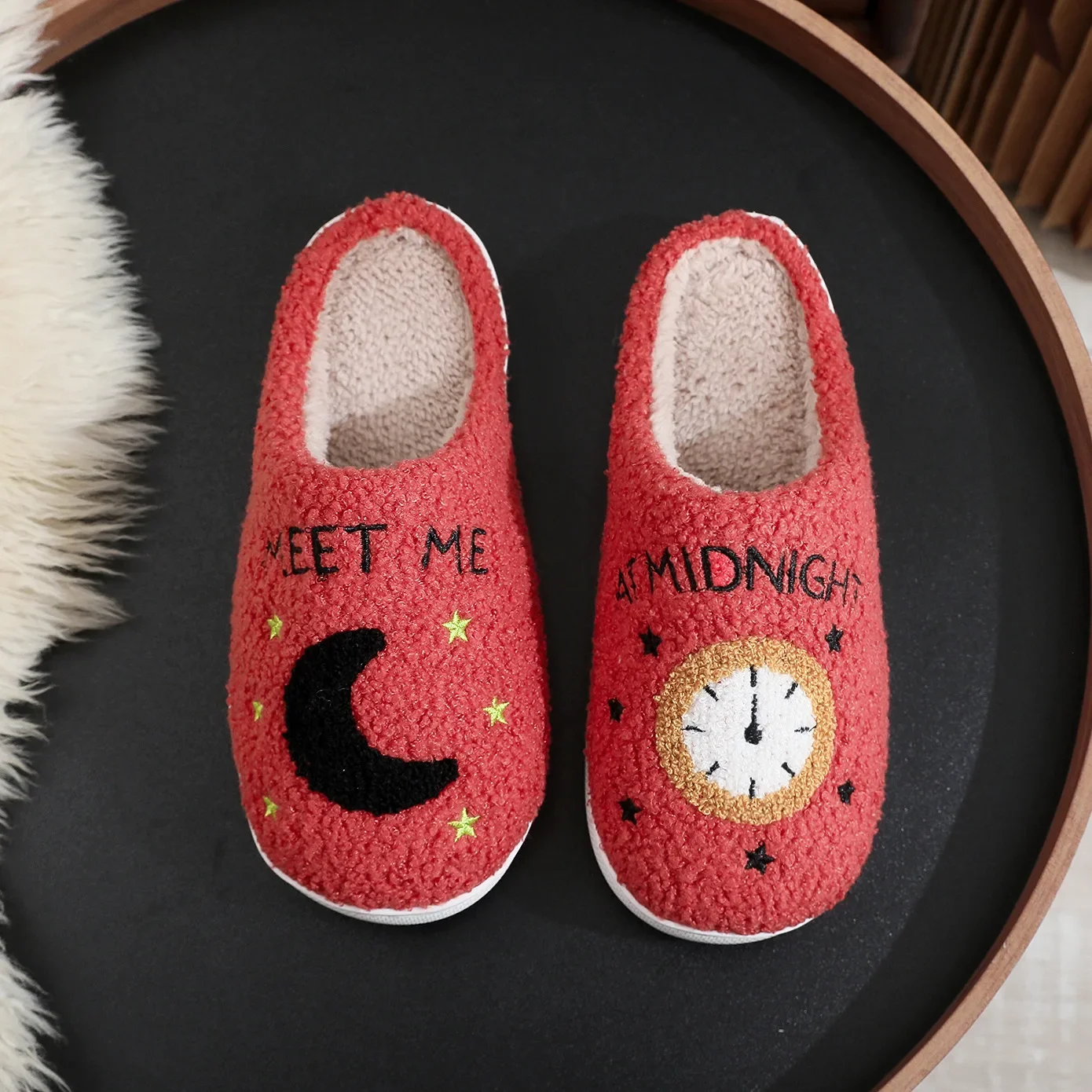 Shoes-for-Women-Men-Autumn-Winter-Slippers-Plush-Fleece-Flat-Thick ...