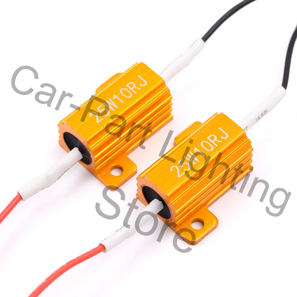 2Pcs-Aluminum-Power-Metal-Shell-Case-Wirewound-Resistor-25W-10-10ohm ...