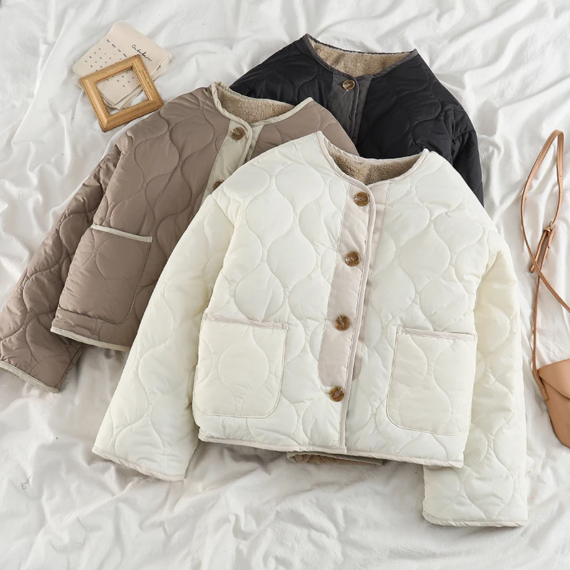 Double-sided-Lamb-Fleece-Cotton-Jackets-Winter-Women-O-neck-Loose ...