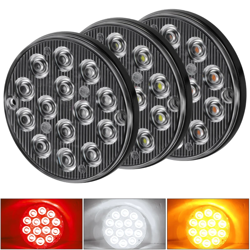 2pcs 3 Inch Aluminum Round Led Tail Light Fso Flash Lights Truck Side ...