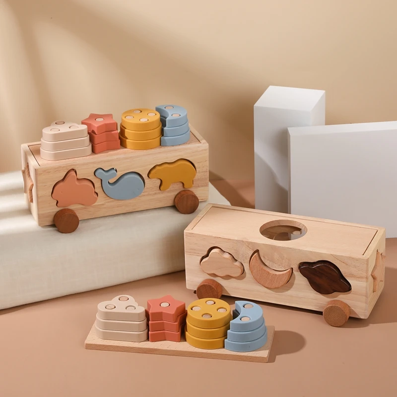 Wooden-Toys-Intelligence-Matching-Car-Sorter-Matching-Blocks-Box-Game ...