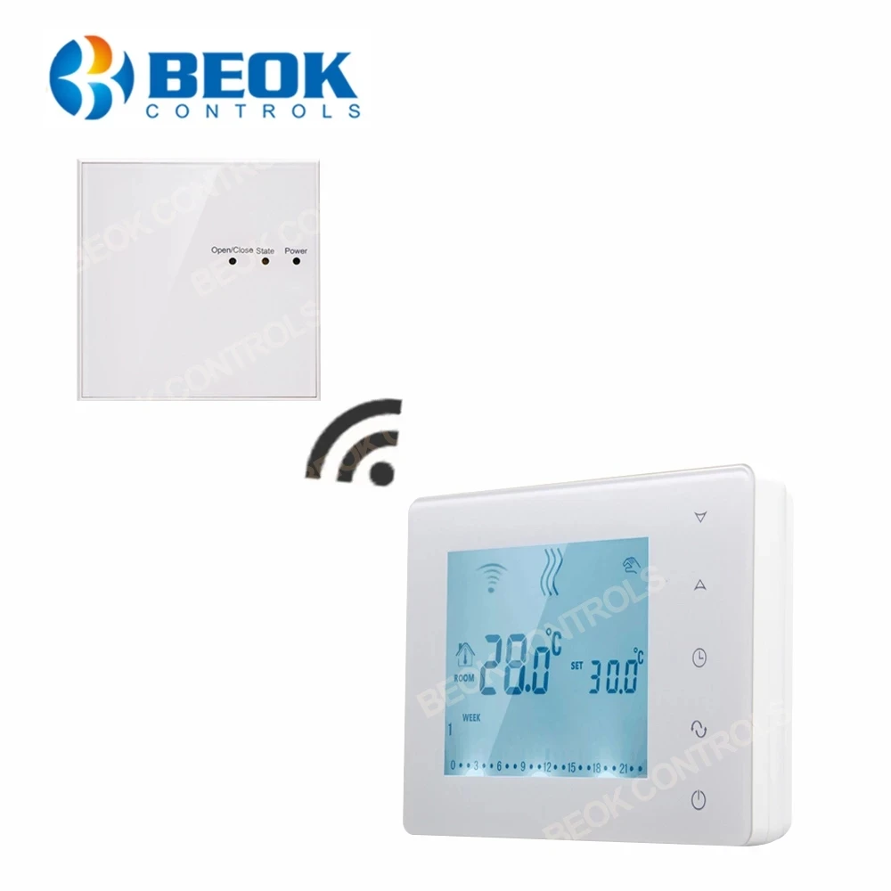 Beok Wireless Programmable Gas Boiler Thermostat For Room Heating ...