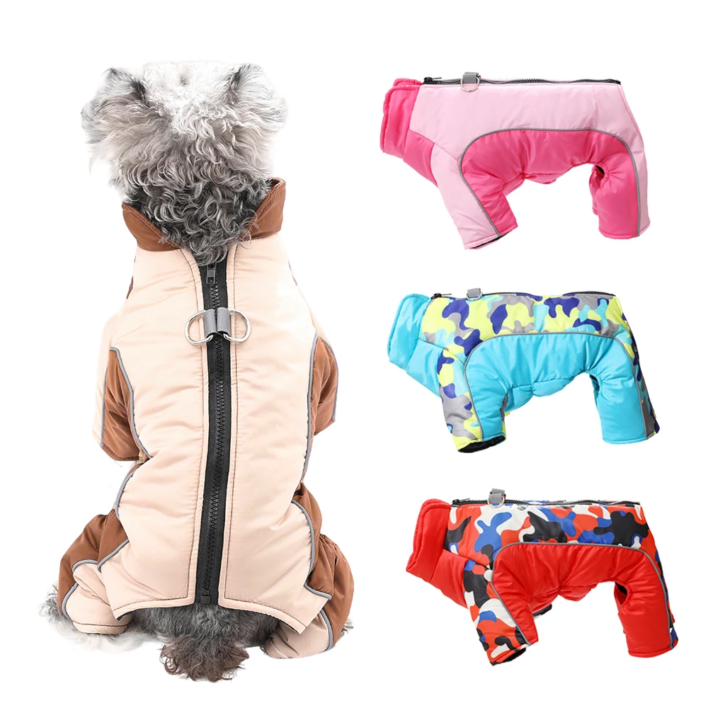 Waterproof Dog Jumpsuit Winter Warm Puppy Overalls Jacket Reflective ...