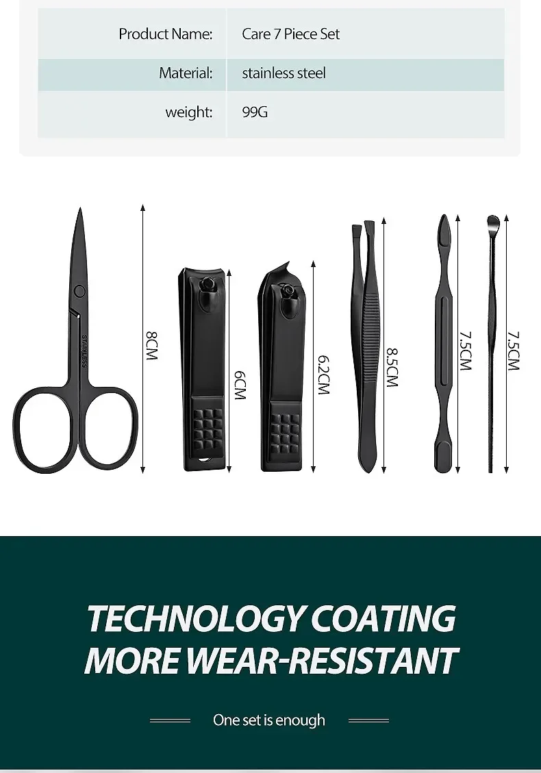 Домашняя машинка для стрижки ногтей, набор из 7 предметов, большой ...