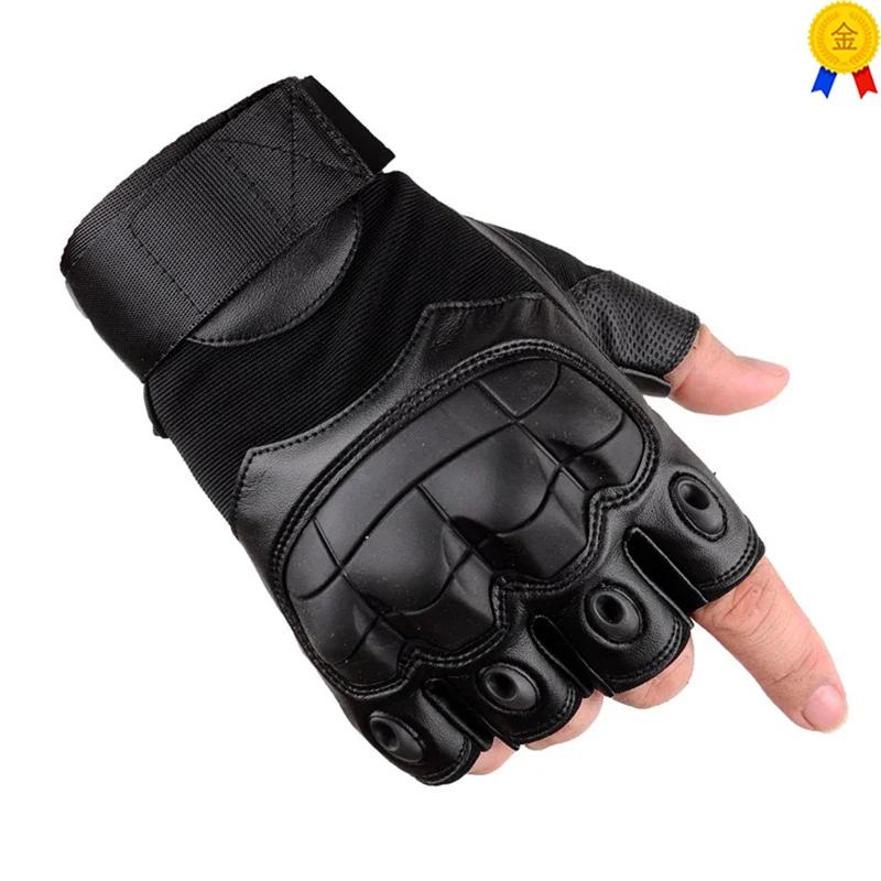 Moto-Motorcycle-Fingerless-Gloves-Leather-Protective-Gear-Motocross ...