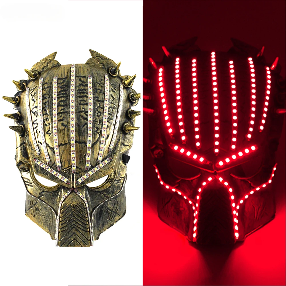 Predator-LED-Lights-Capacete-Ferro-Assustador-Light-Up-M-scaras-Festa ...