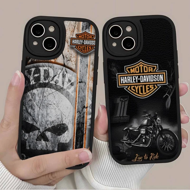 Motorcycle Harleys Davidsons Phone Case Lambskin For Iphone 13 Pro ...