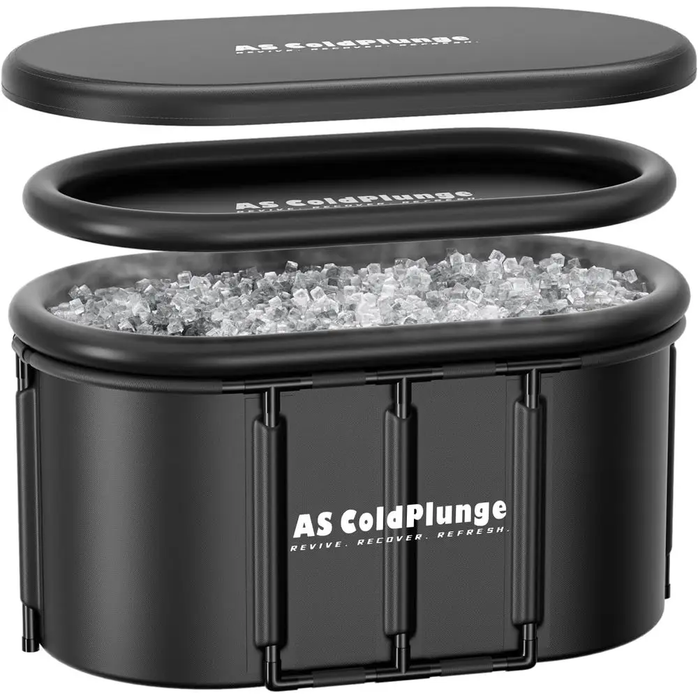 Upgraded XXL Oval Ice Bath Tub for Cold Plunge, 148Gal Inflatable Ice ...