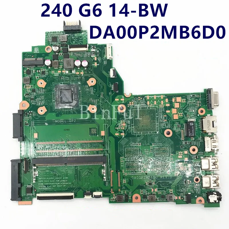 High Quality For Hp 240 G6 14-bw 14z-bw Da00p2mb6d0 Laptop Motherboard ...