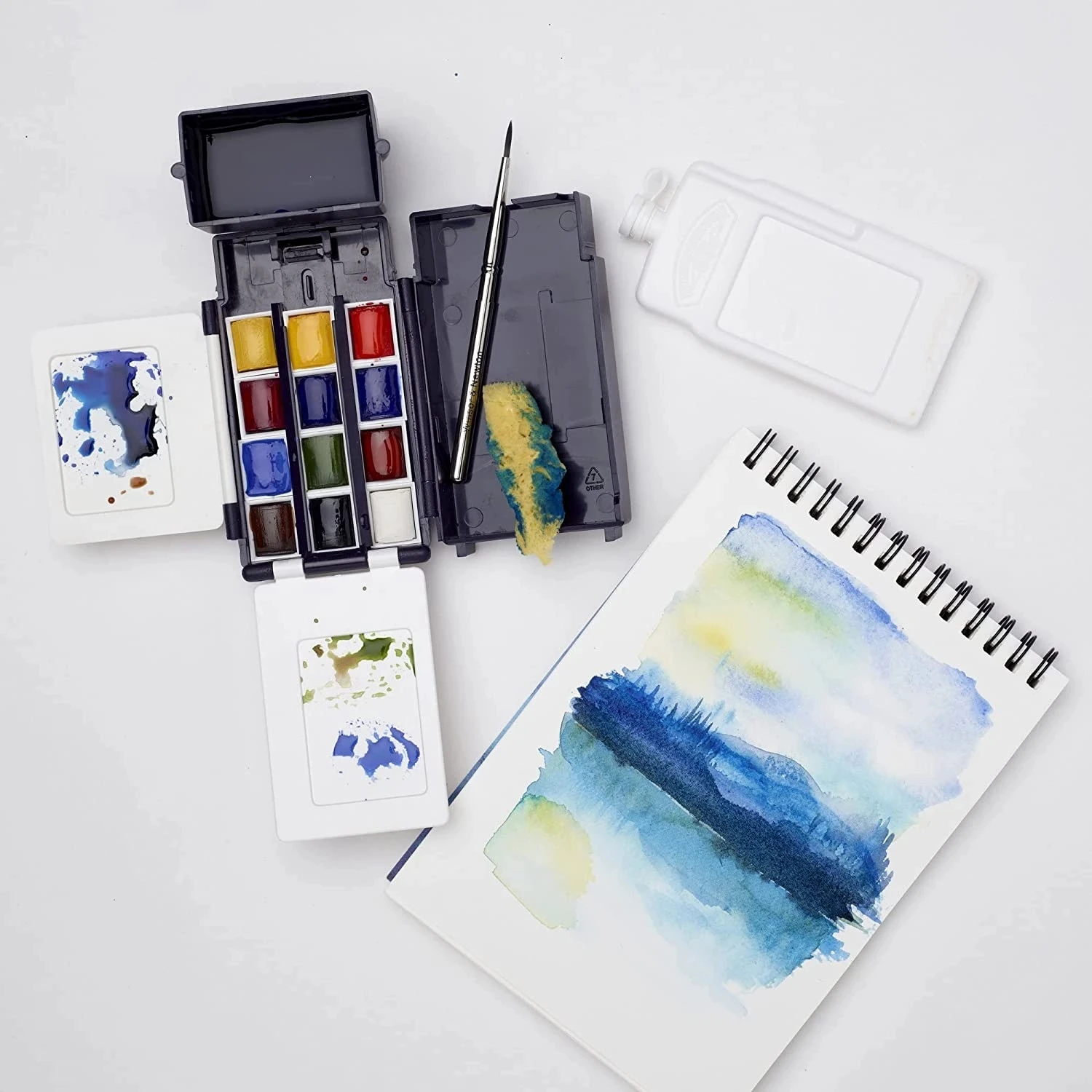 Winsor-Newton-Cotman-Watercolor-Travel-Set-Portable-12-color-Half-block ...