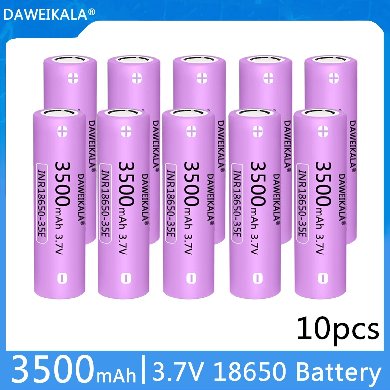 1-10PCS 100% Original 35E 3.7 v 3500 mah 18650 Lithium Rechargeable ...