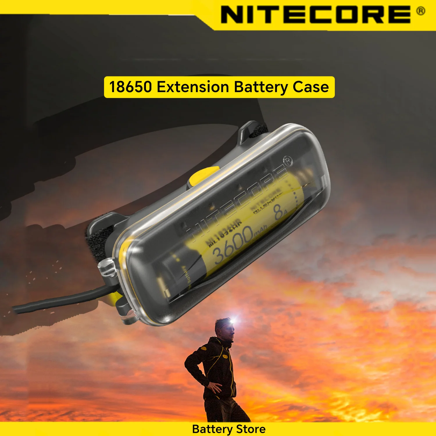 nitecore 18650 extension battery case Headlamp charger For NU40 nu43 ...