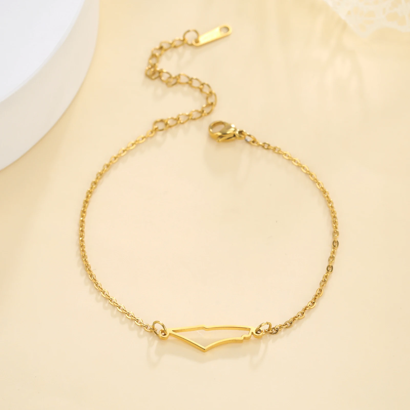 Kkjoy-Stainless-Steel-Gold-Color-Map-Charms-Bracelets-for-Women-Men ...