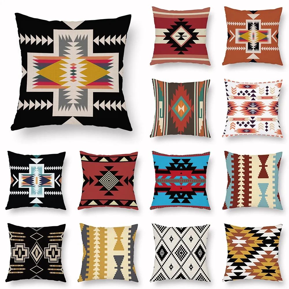 Colorful-Navajo-Aztec-Geometric-Printing-Pattern-Cushion-Cover-Home ...