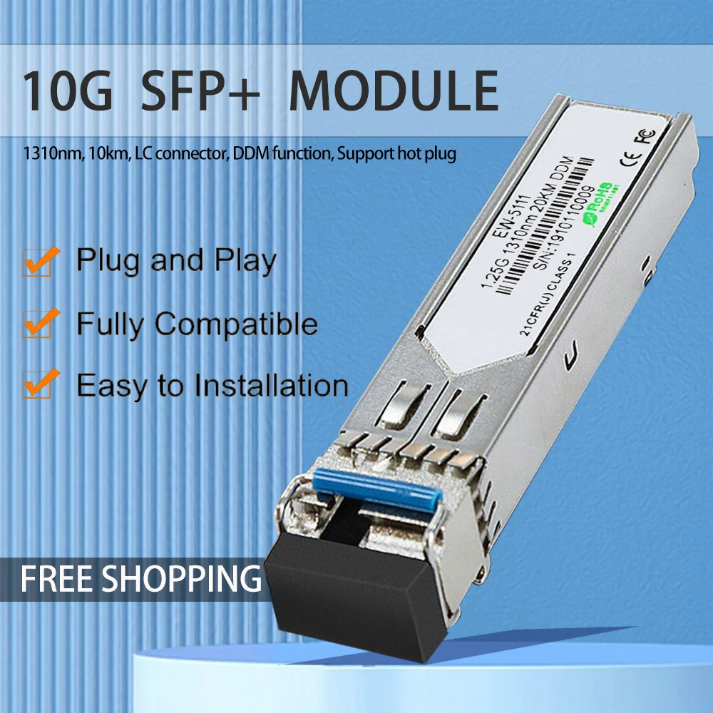10G-SFP-LC-Optical-Fiber-Module-Single-10km-1310nm-Compatible-with ...